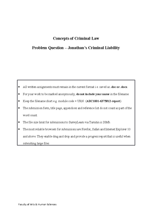 NON- Fatal Offences Evaluation - 2 (EVALUATION) PAPER 1 – The Legal ...