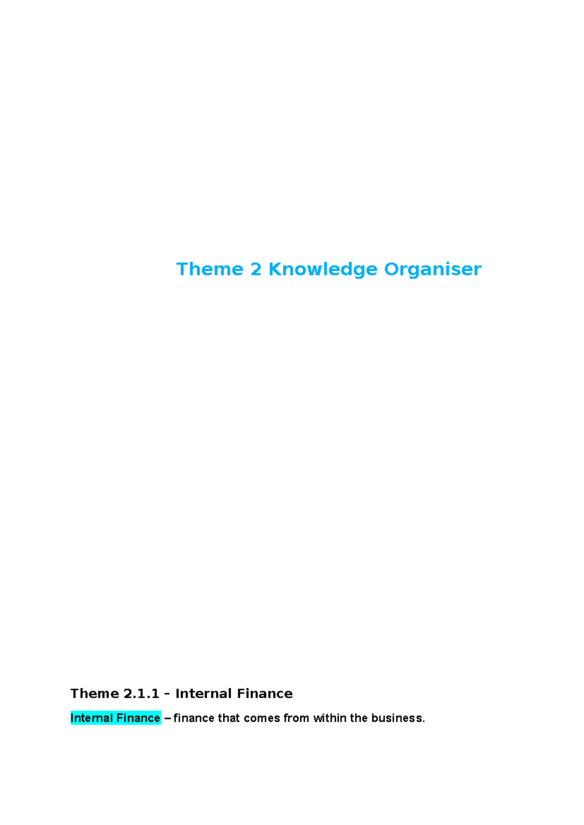 Theme 2 KO - knowledge organiser - Theme 2 Knowledge Organiser Theme 2. ...