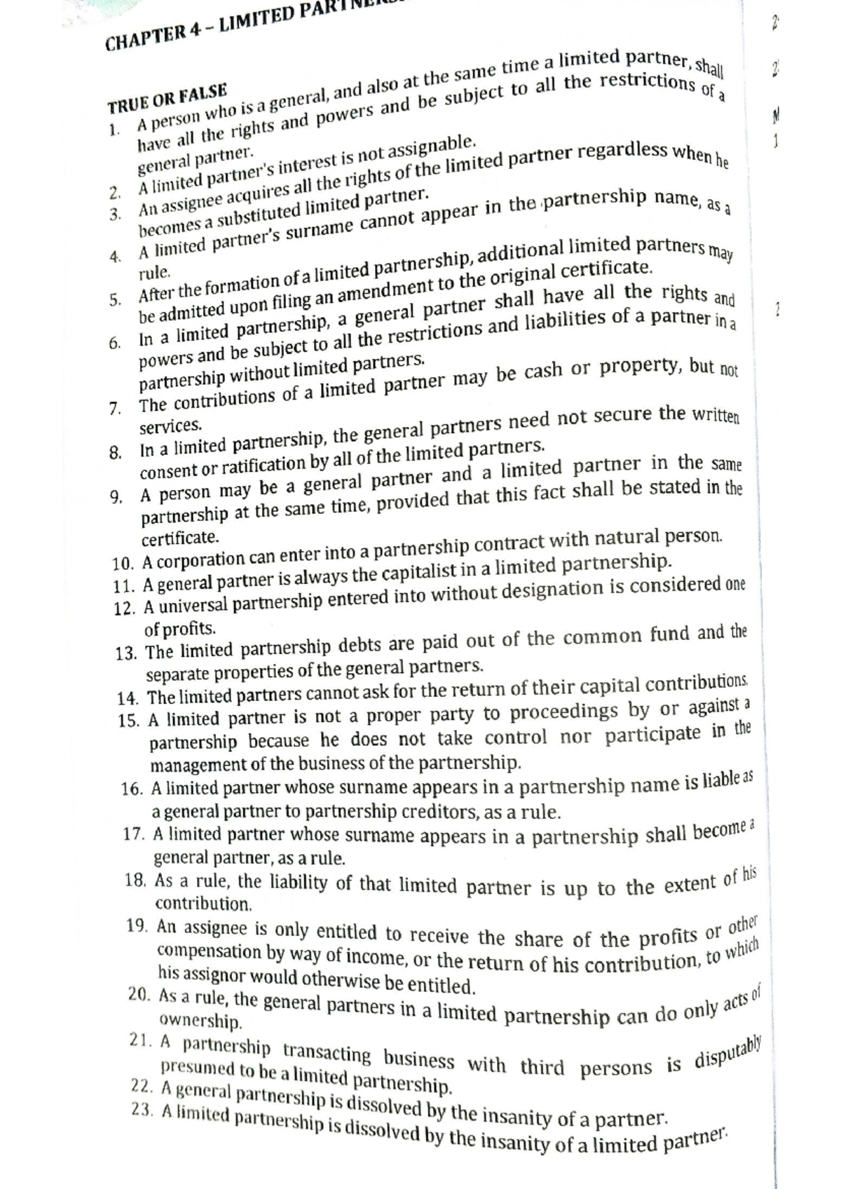 CHAPTER 4 LIMITED PARTNERSHIP - Study Notes - Studocu
