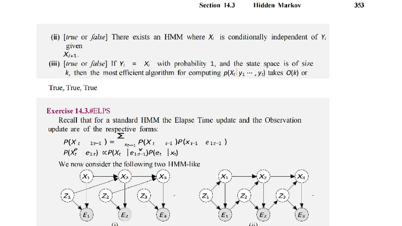 Solutions Manual for AI: Hidden Markov Models (Section 14.3) - Studocu
