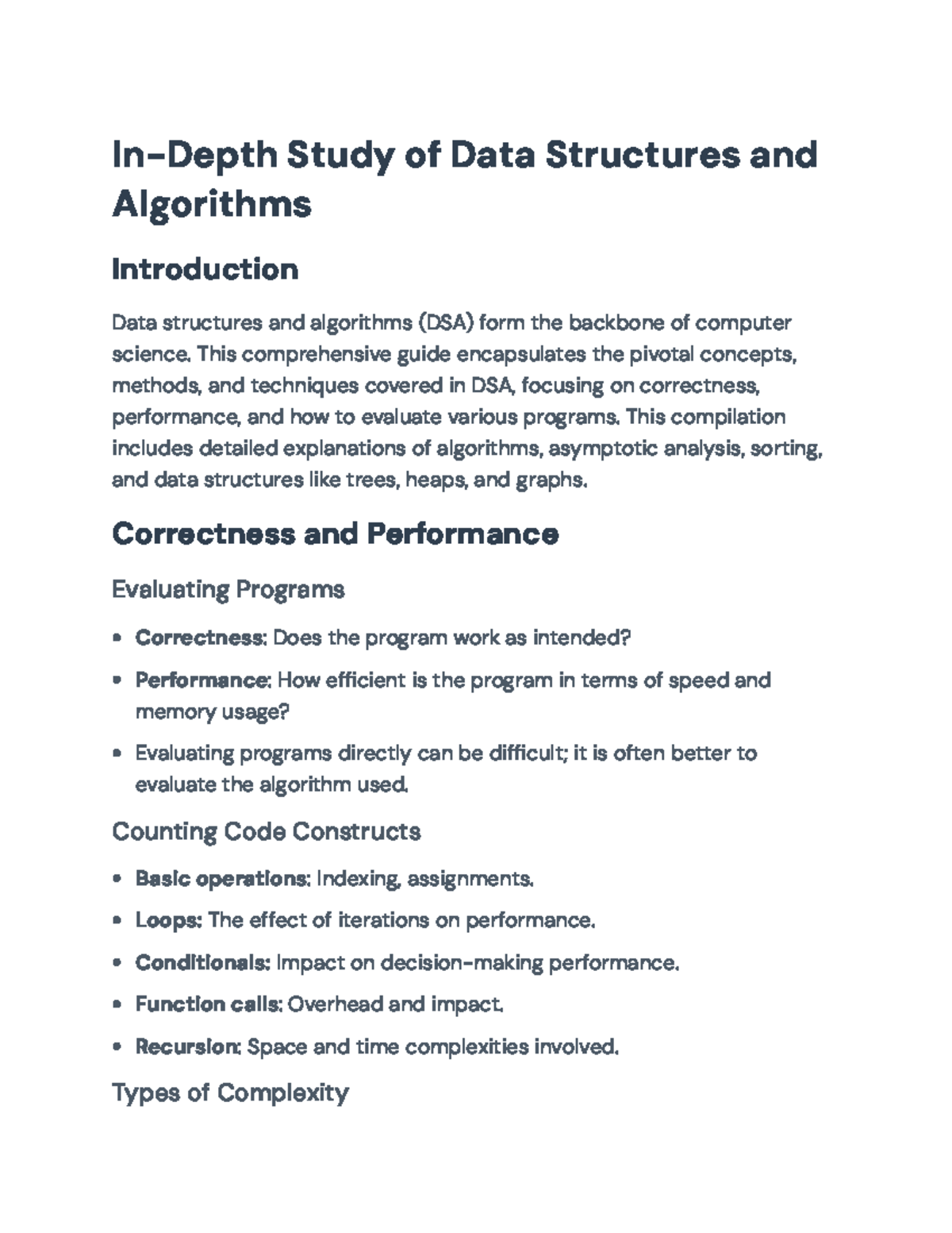 Comprehensive Guide to Data Structures and Algorithms for CS101 - In-Depth Study of Data ...