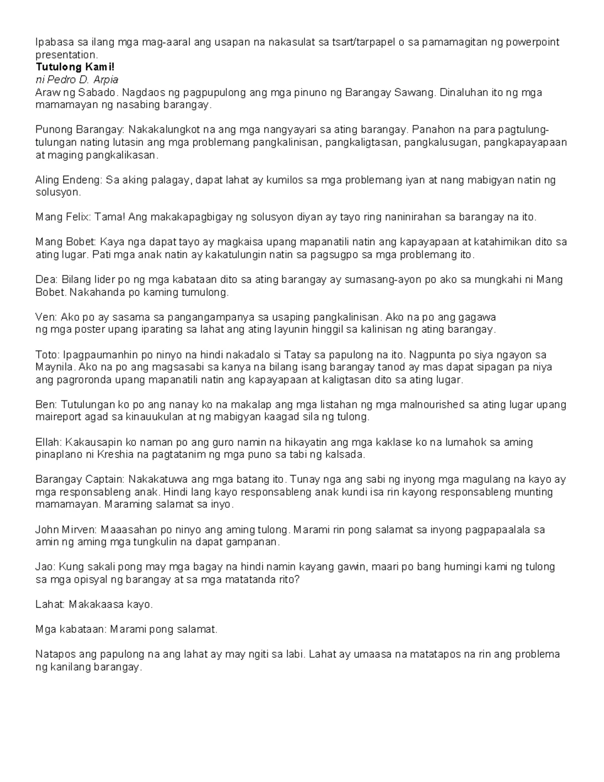 T-1667466981-Mga Taong Tumutulong sa Pamayanan: Worksheet v2 - Studocu