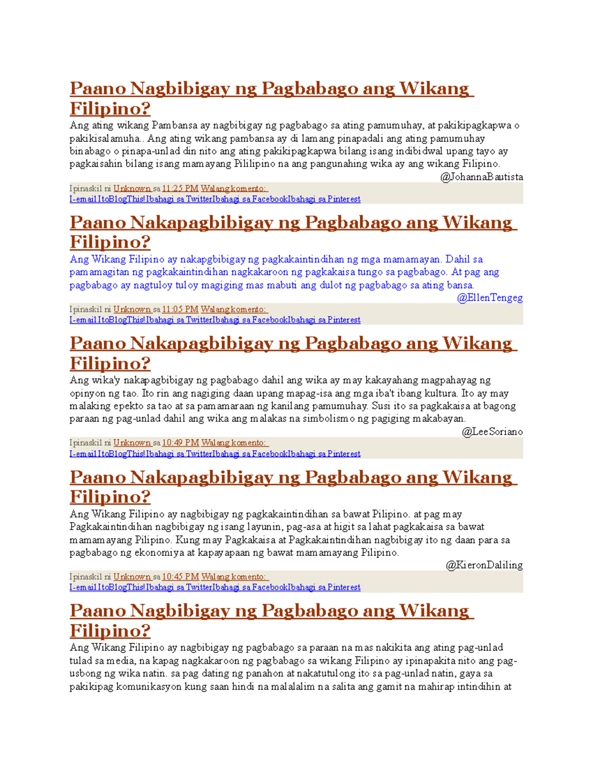 Pag-unlad ng Wika: Paano Nagbibigay ng Pagbabago ang Wikang Filipino ...