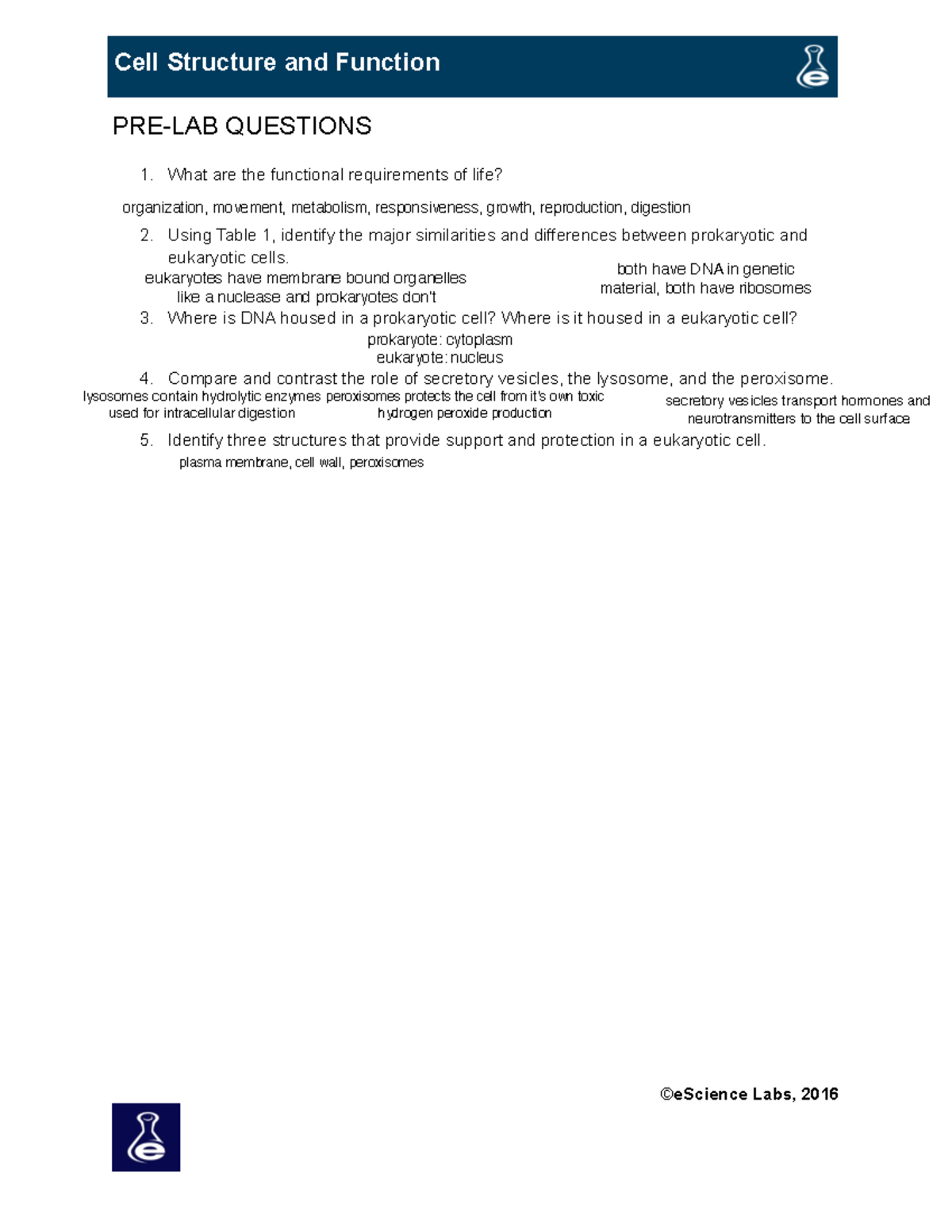 anatomy and physiology lab #02 - PRE-LAB QUESTIONS What are the ...