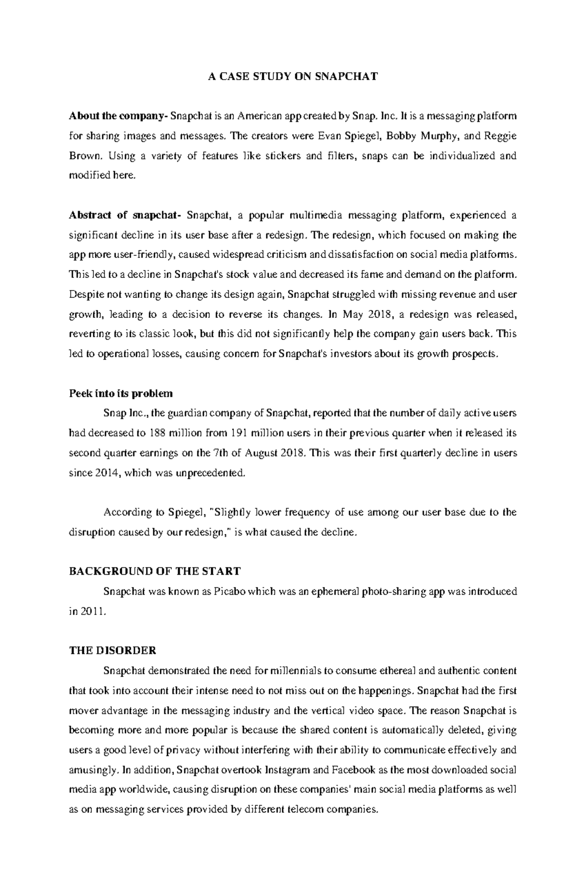 Snapchat Case Study: Analyzing App Redesign Impact and User Response ...