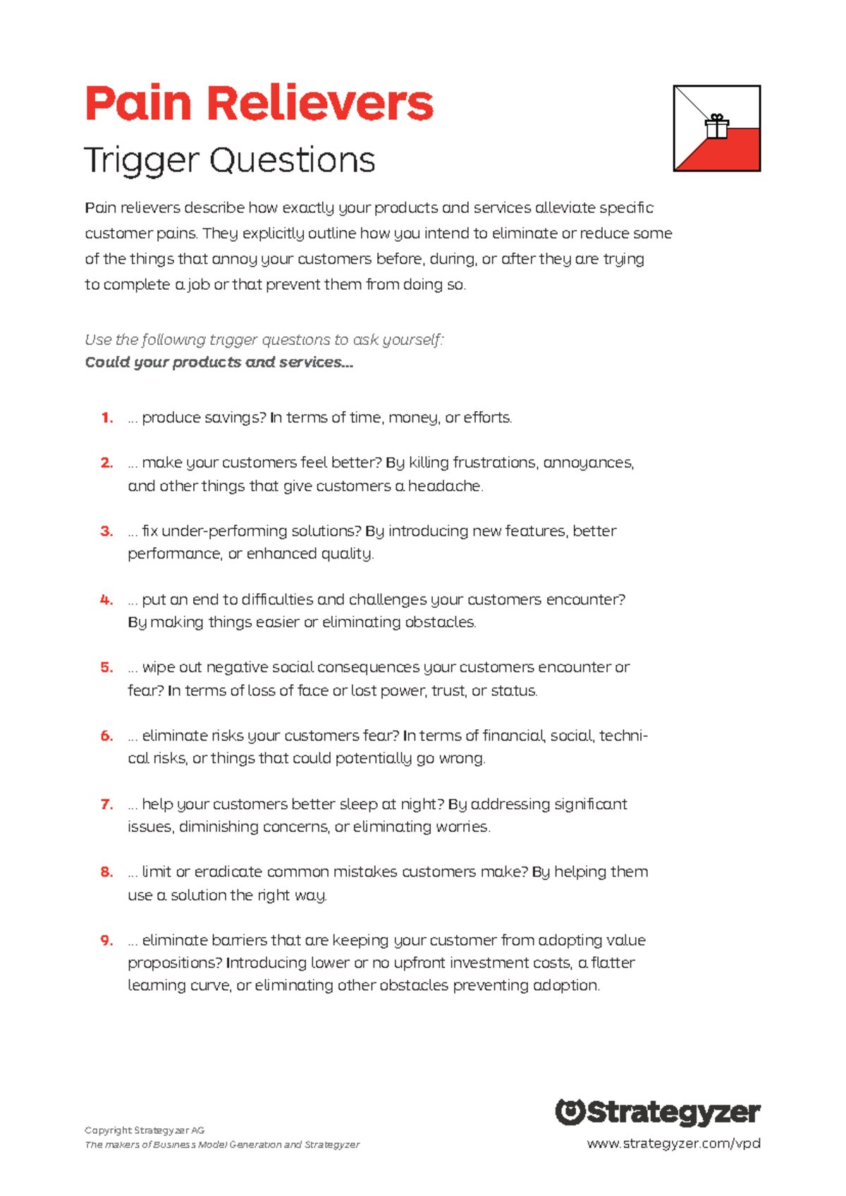 Pain relievers trigger questions Strategizer Website document ...