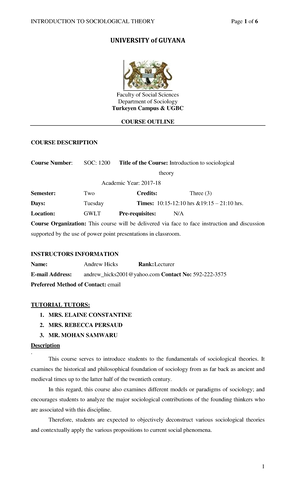 GOE SBA - Csec geography sba sample- GFC training centre - Table of ...