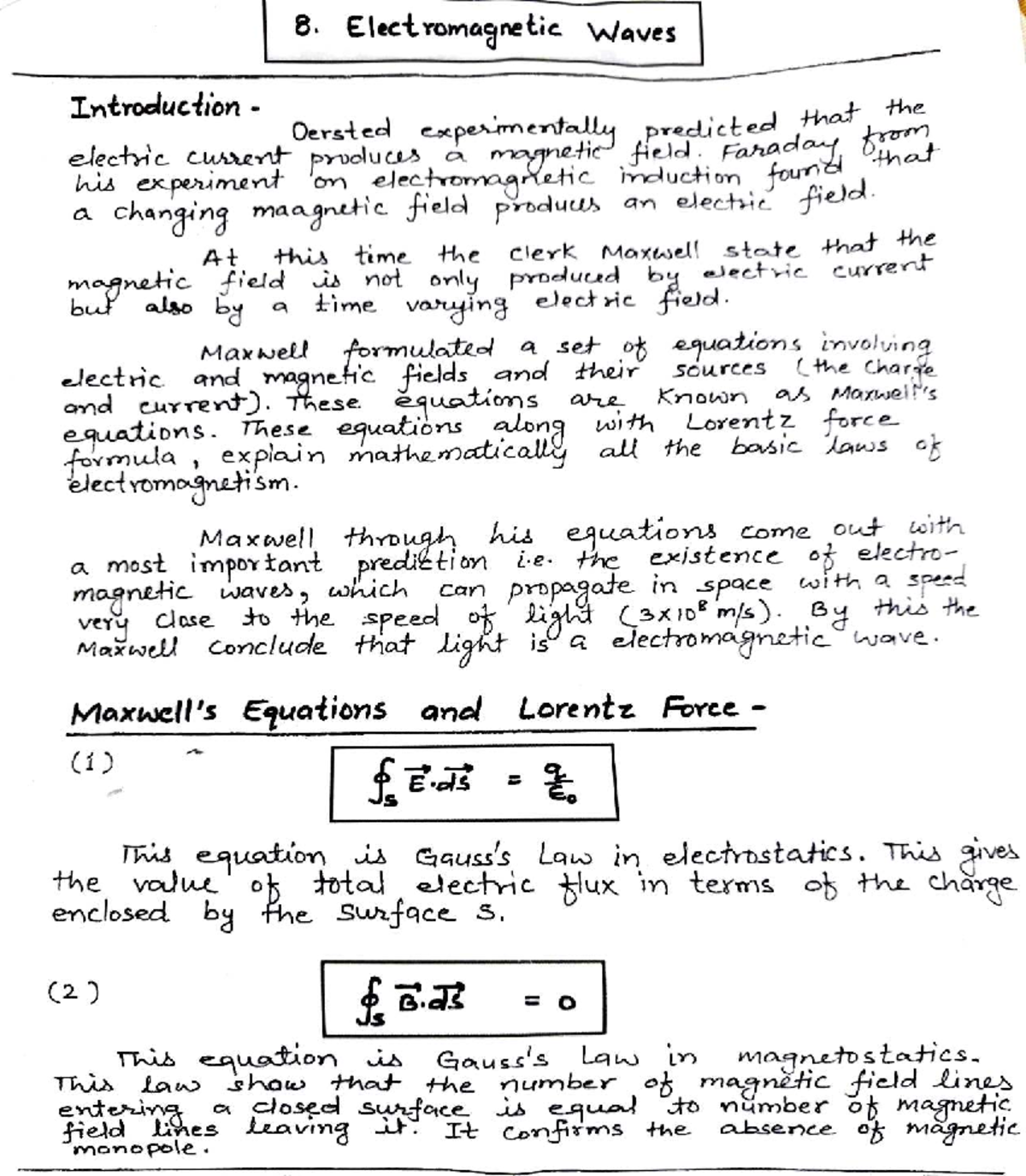 XII EM Waves Notes - Understanding Electromagnetic Wave Properties ...