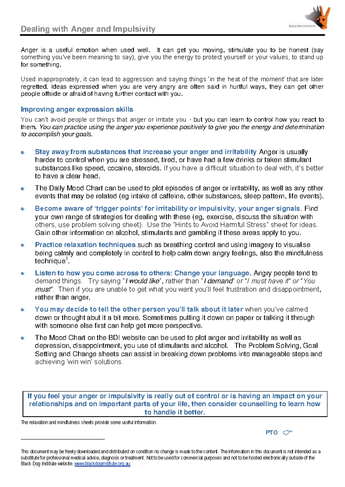 Managing Anger and Impulsivity: Strategies for Control and Growth - Studocu