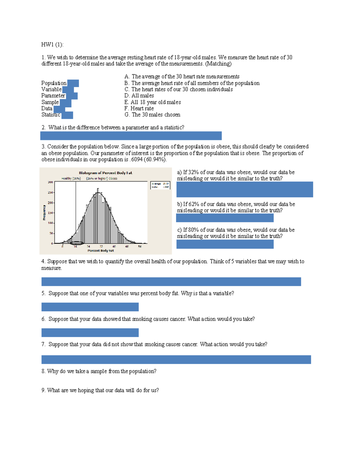 HW1: Analyzing Heart Rate and Population Statistics - Studocu