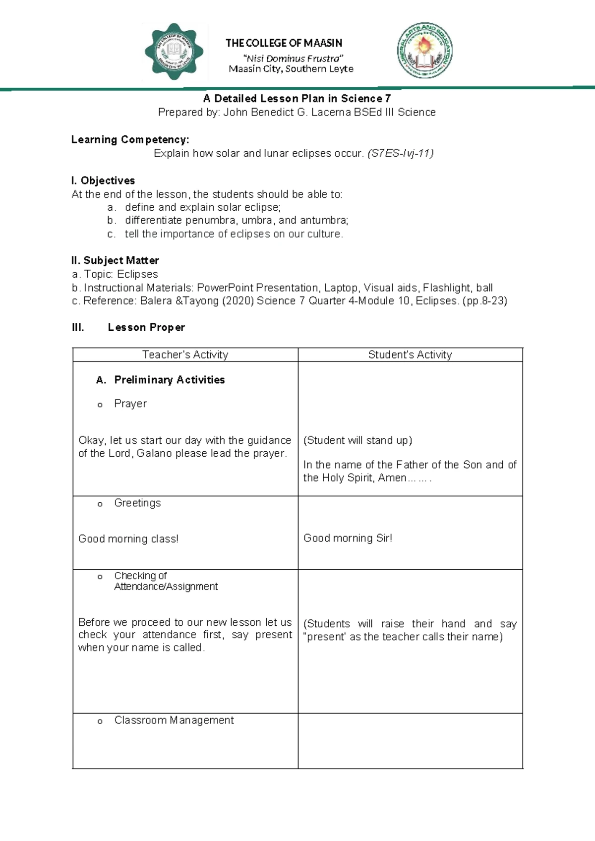 LAB Report PIG AND Kidney, lacerna - John Benedict G. Lacerna BSED 2 ...