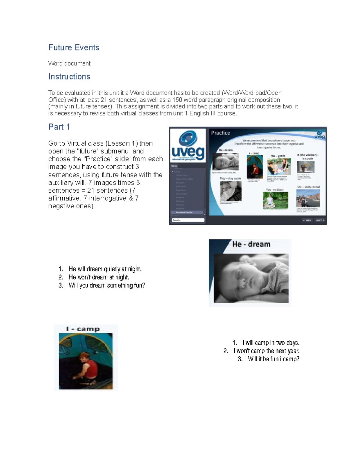 Assignment 2 Text File 2, Assignment 2 Text File 2 - Future Events Word document Instructions To ...