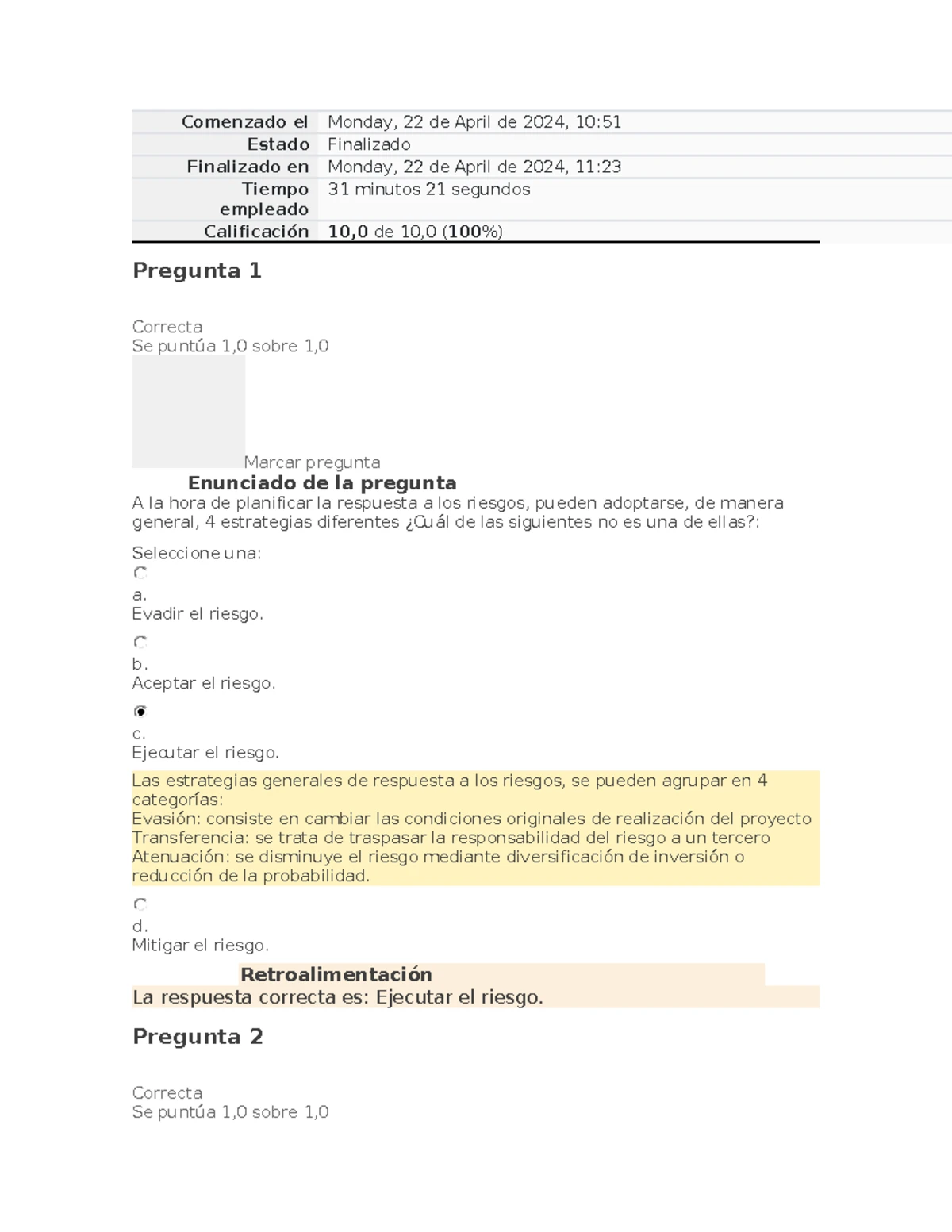 Evaluación C3 - Preguntas de Seguimiento de Proyectos - Studocu