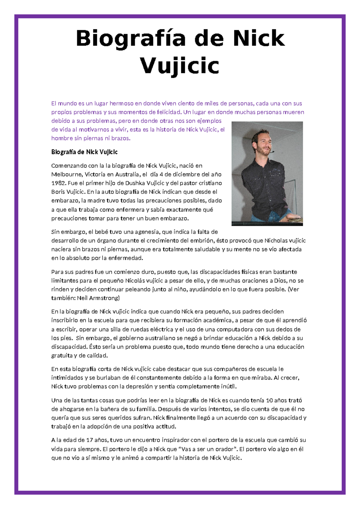 Los Padres De Nick Vujicic