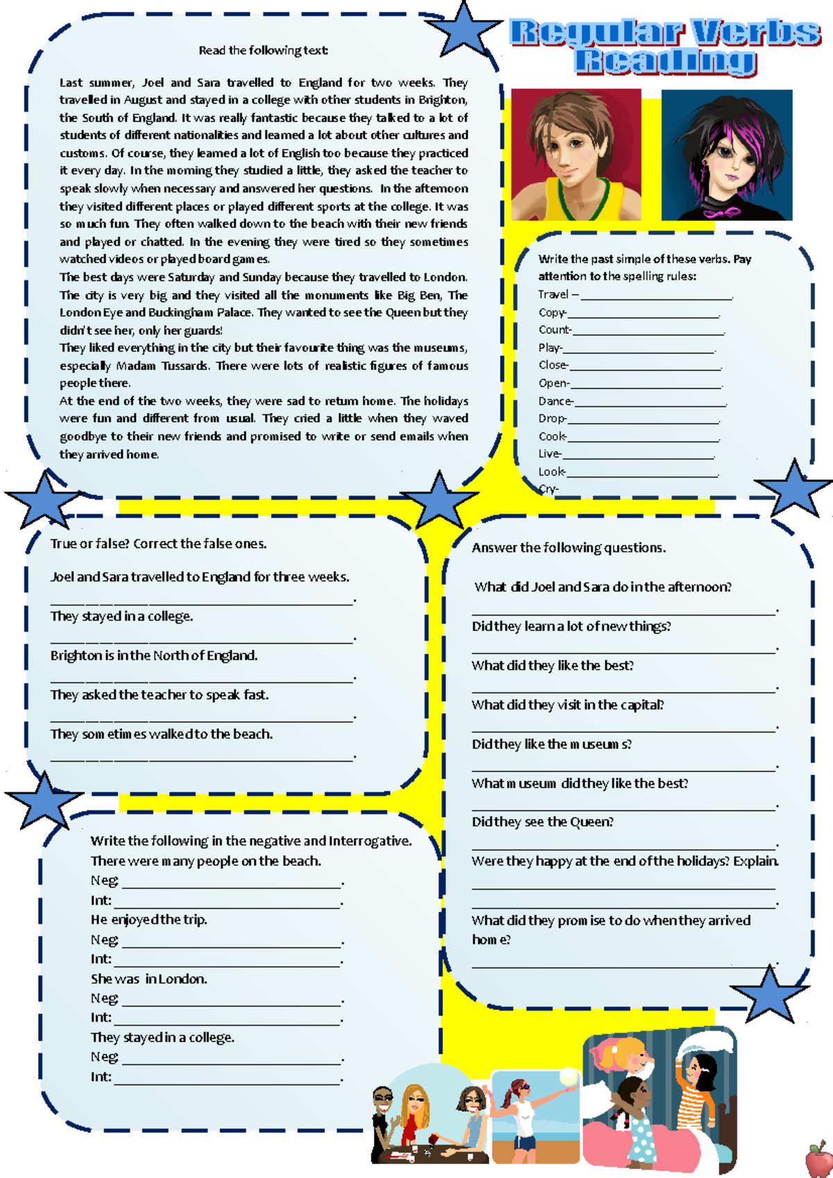 Past-simple-regular-verbs-reading-reading-comprehension-exercises 16165 ...