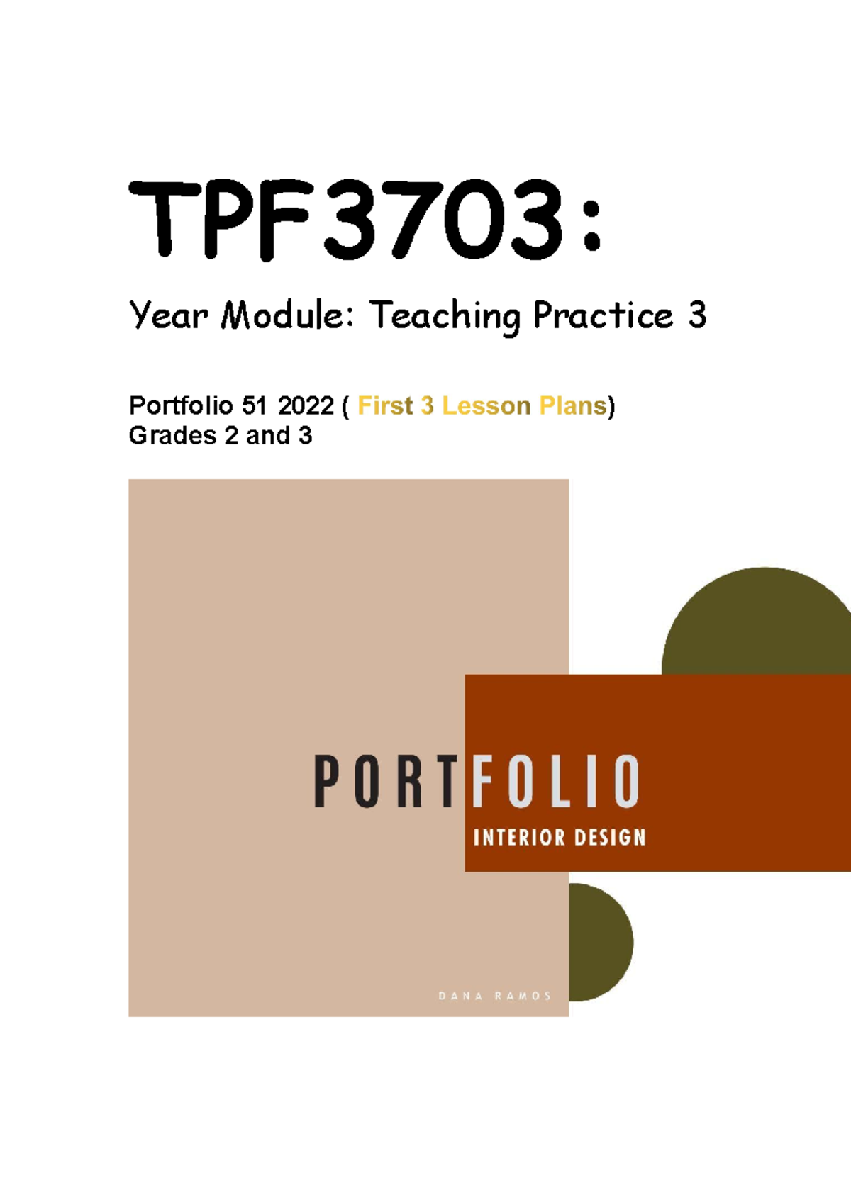 TPF3703: Teaching Practice 3 - Assignment 51 Lesson Plans (2022) - Studocu