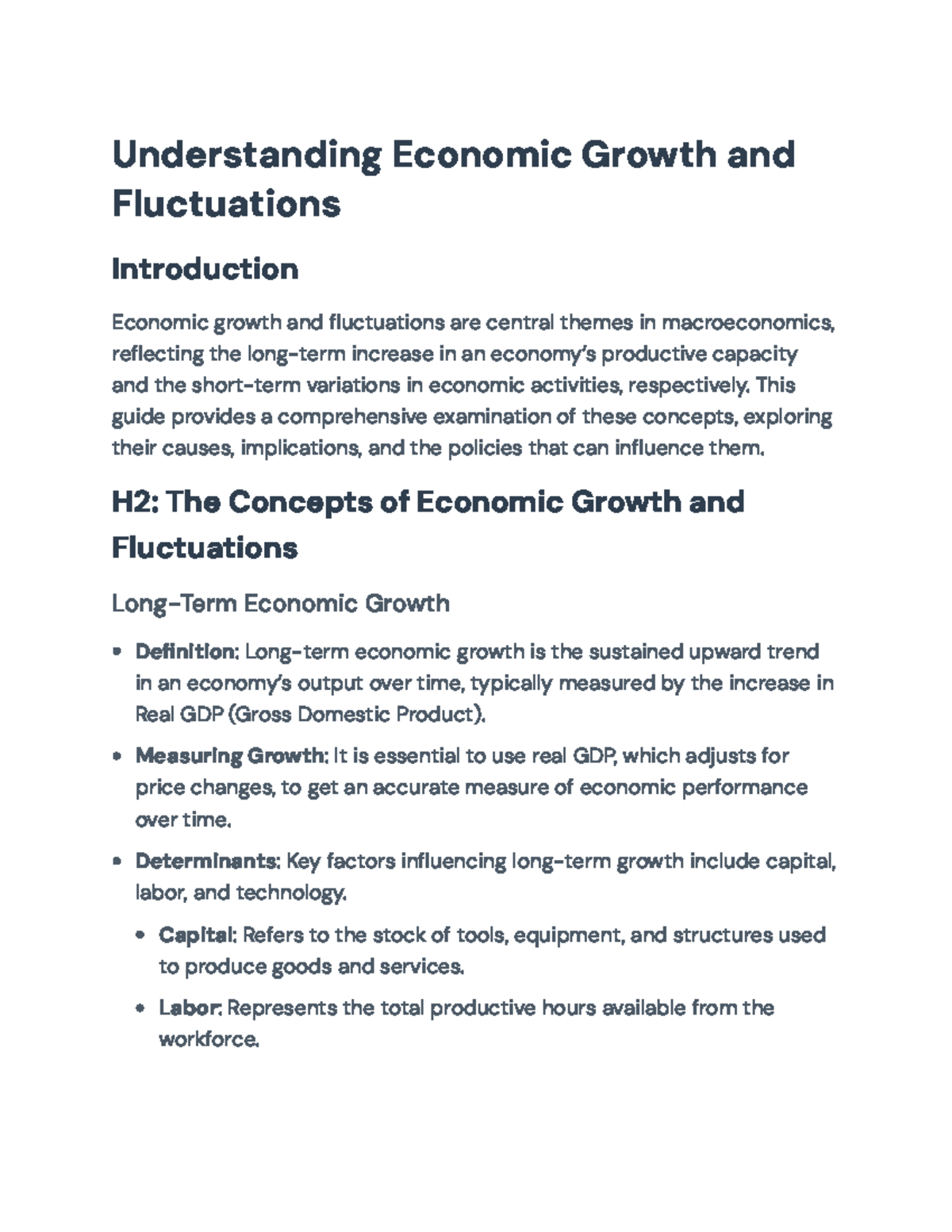Economic Growth and Fluctuations: A Comprehensive Guide (ECO 101 ...