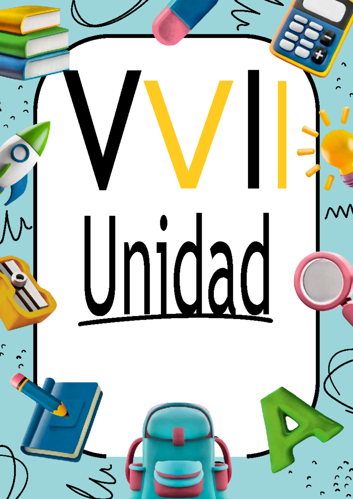 Página de Portada Carátula Proyecto Creativo 3D Doodle Multicolor ...