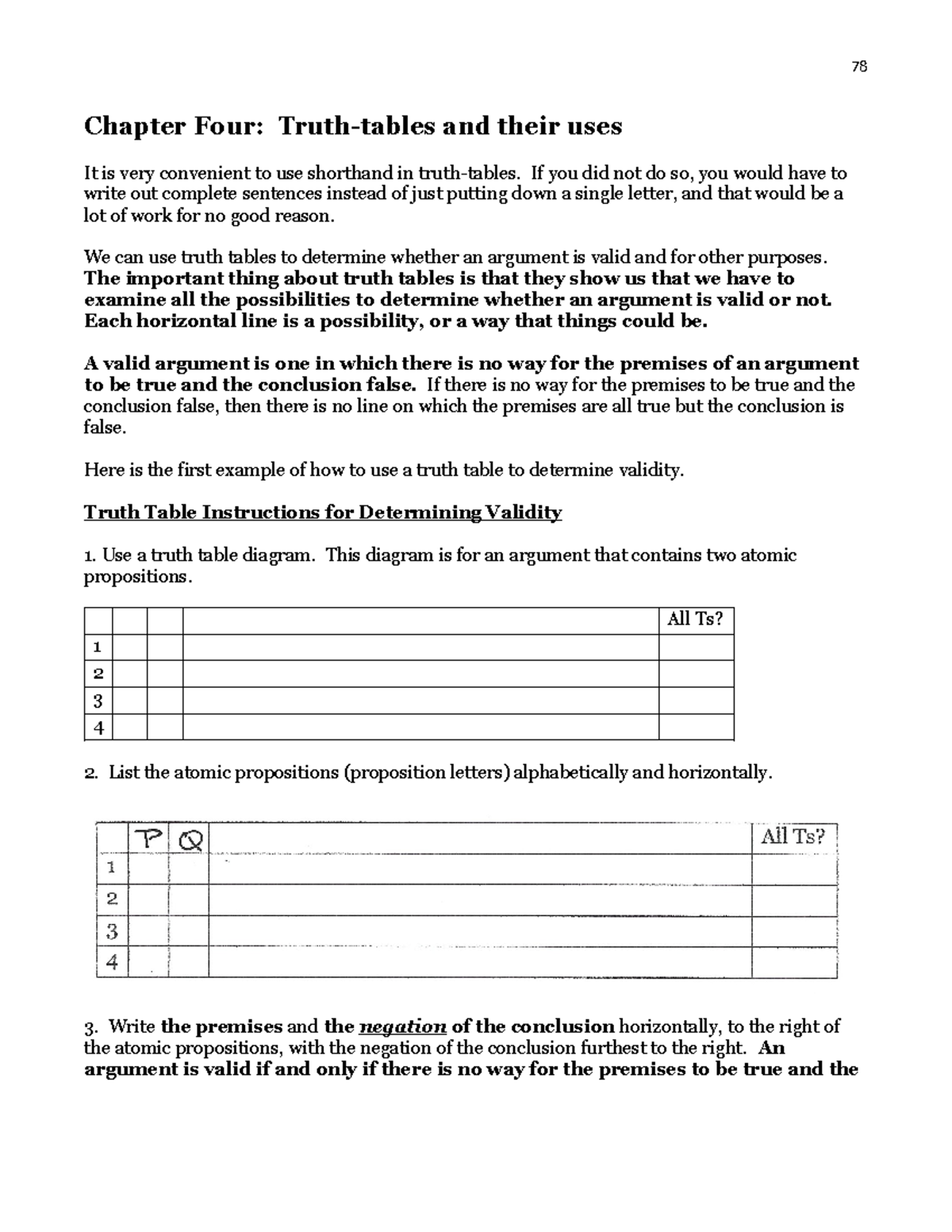 Chapter 4: Truth Tables and Their Applications in Logic - Studocu
