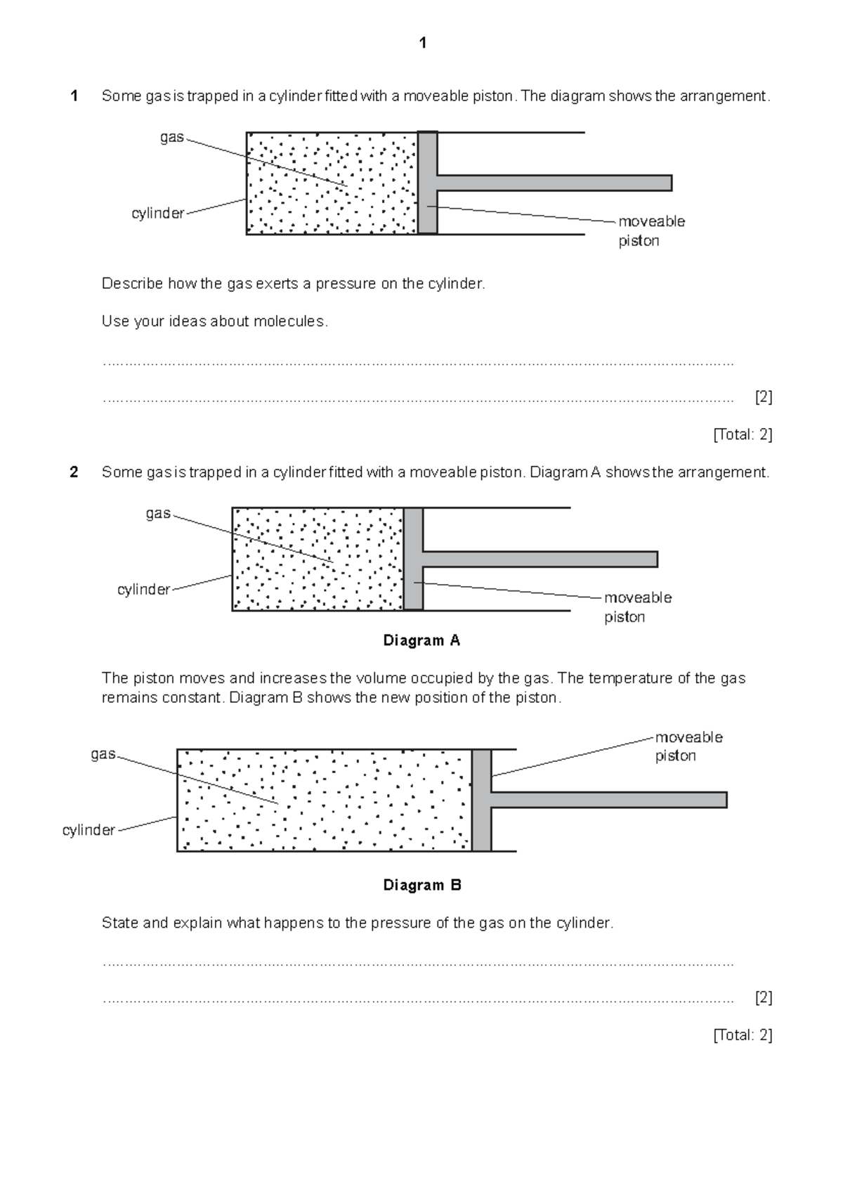Thermal Physics Assignment: Gas Behavior and Molecular Motion - Studocu