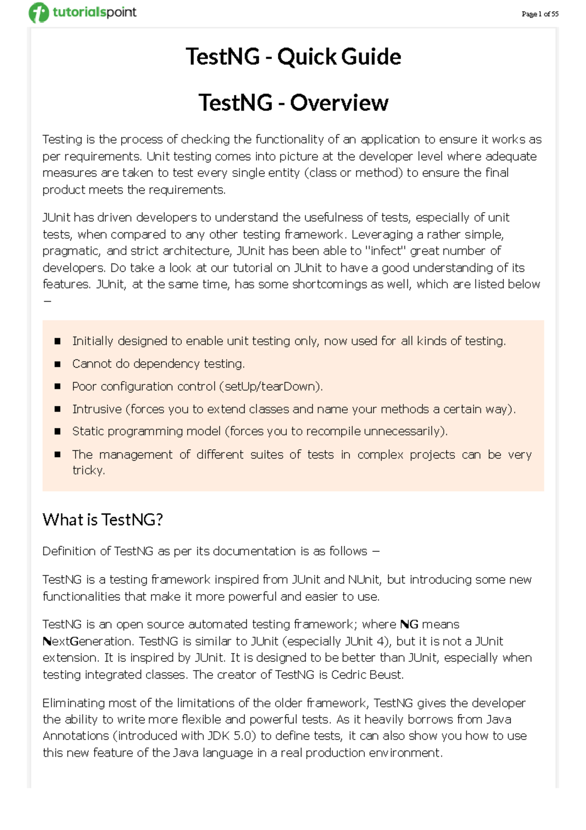 Test NG with Selenium - Quick Guide - TestNG - Quick Guide TestNG ...
