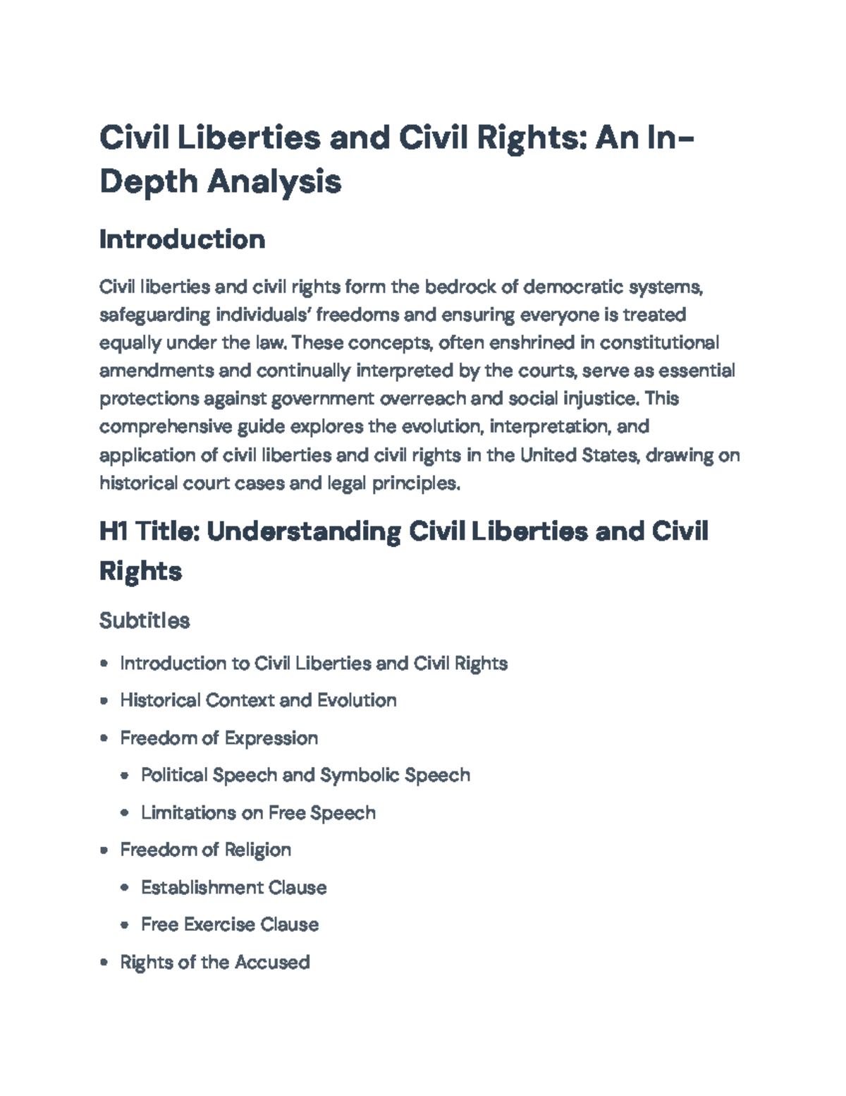 Understanding Civil Liberties and Civil Rights in the U.S. Legal System ...