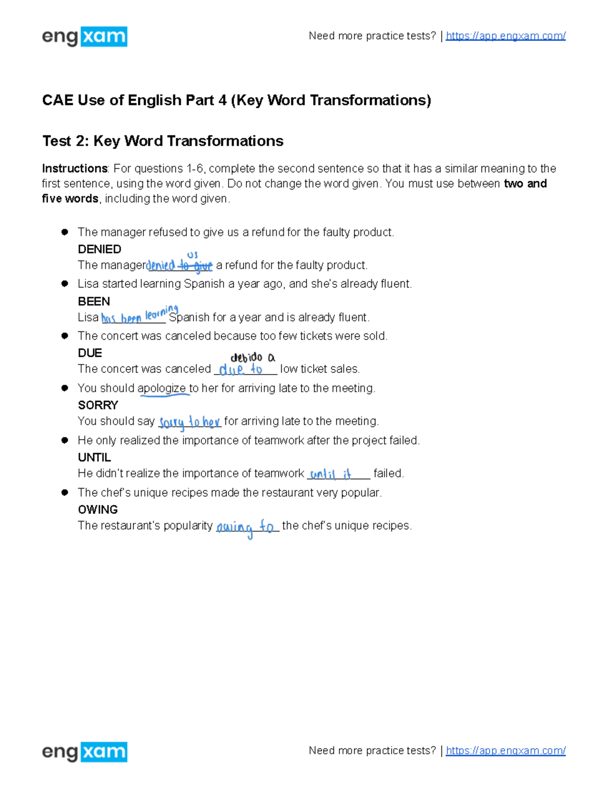 CAE Use of English Practice Tests Compilation for C1 Level Students ...