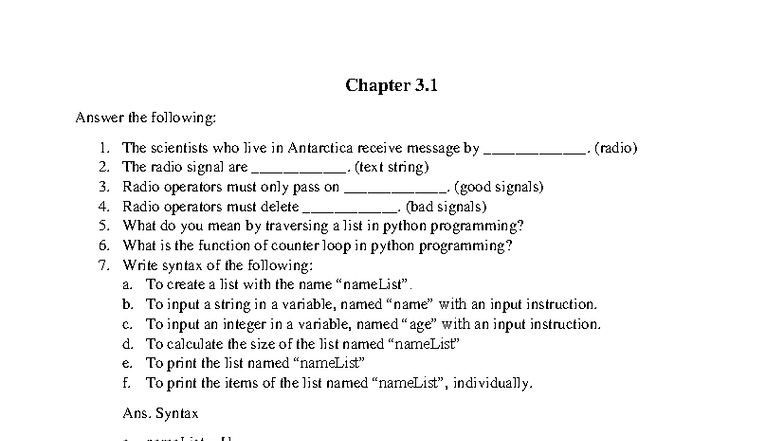 Unit 3.1: Key Concepts in Python Programming and AI - Studocu