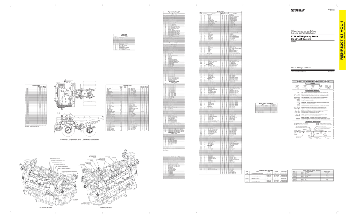 Plano eléctrico Caterpillar 777F - RENR8307- May 2012 Volume 1 of 2 ...