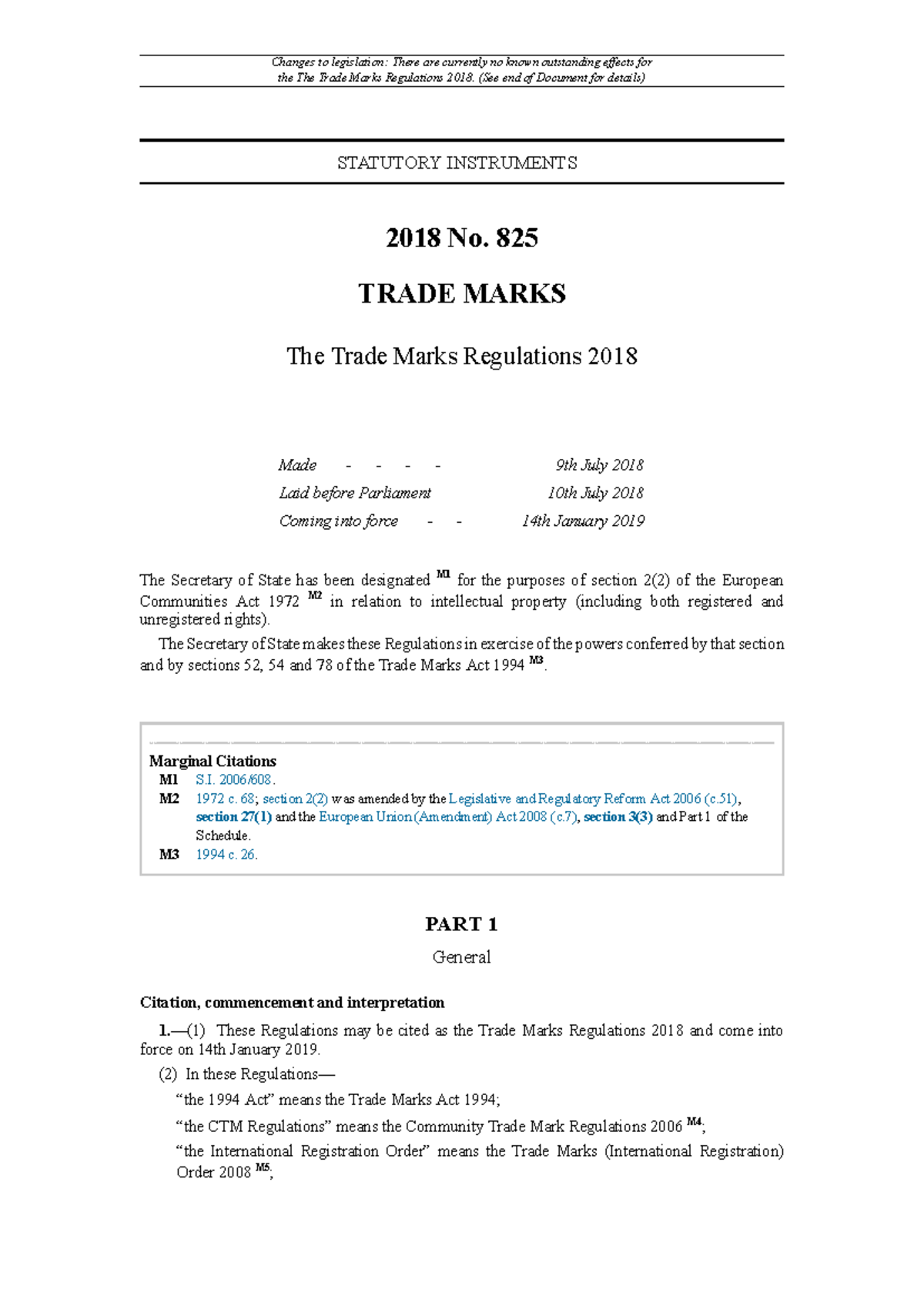 Trade Marks Regulations 2018: Overview and Key Amendments - Studocu
