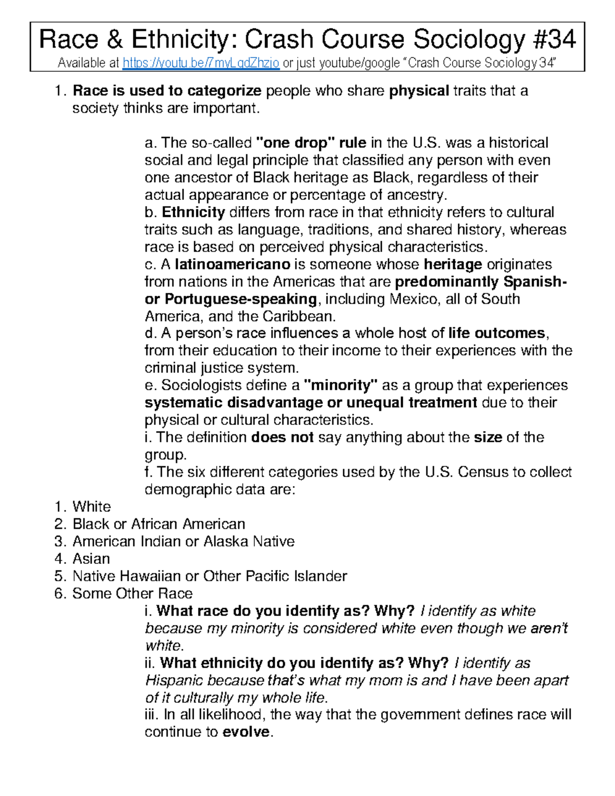 Crash+Course+Sociology+34+Race+&+Ethnicity - Race & Ethnicity: Crash ...