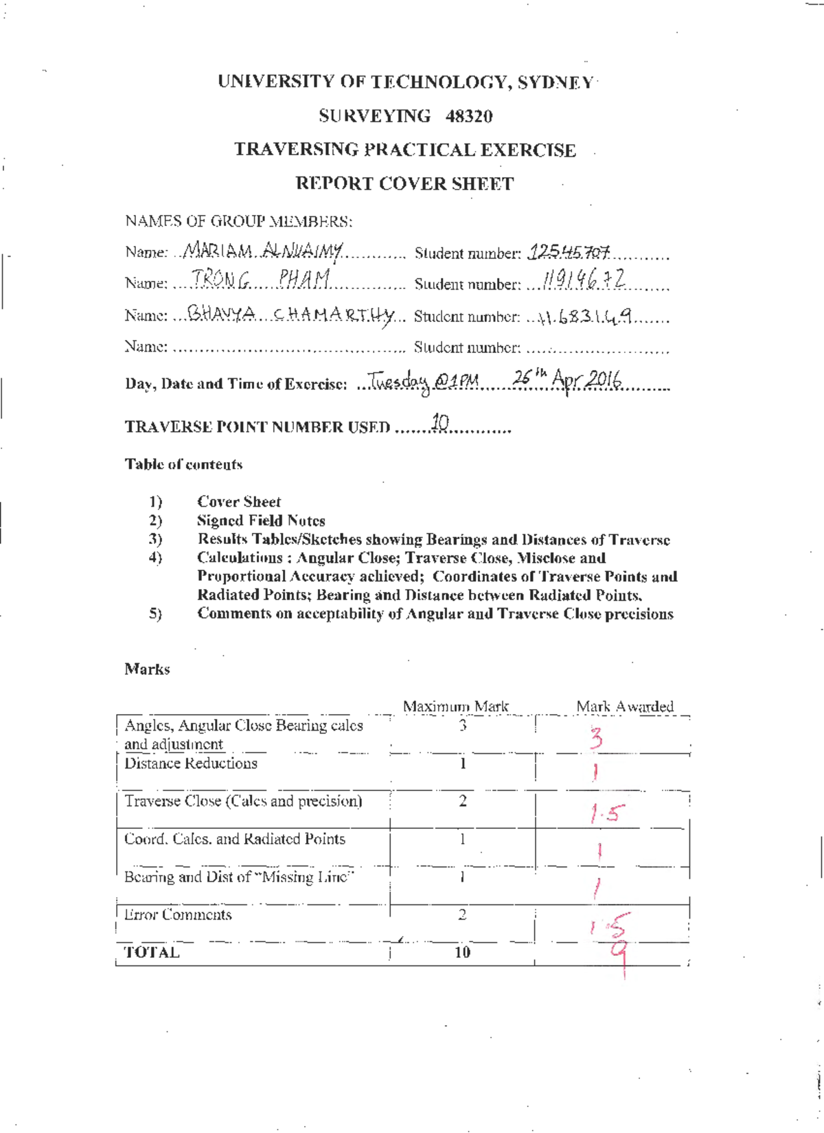 02 Traversing Practical Exercise - UNIVERSITY OF TECHNOLOGY, SYDNEY ...