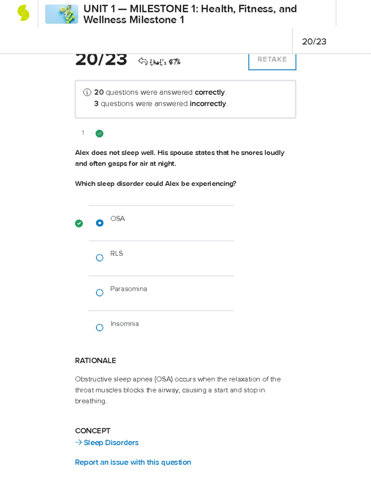 Health, Fitness, and Wellness Unit 1 Milestone 1 Study Guide - Studocu