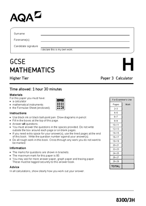 Sample Set 1 Paper 1 (Questions) - Pearson Edexcel Level 1/Level 2 GCSE ...