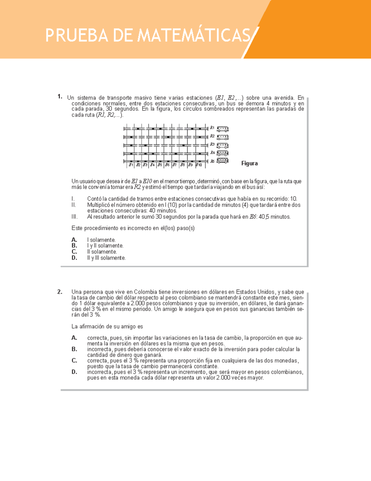 Cuadernillo de Preguntas Saber 11 - Matemáticas 2025 - Studocu