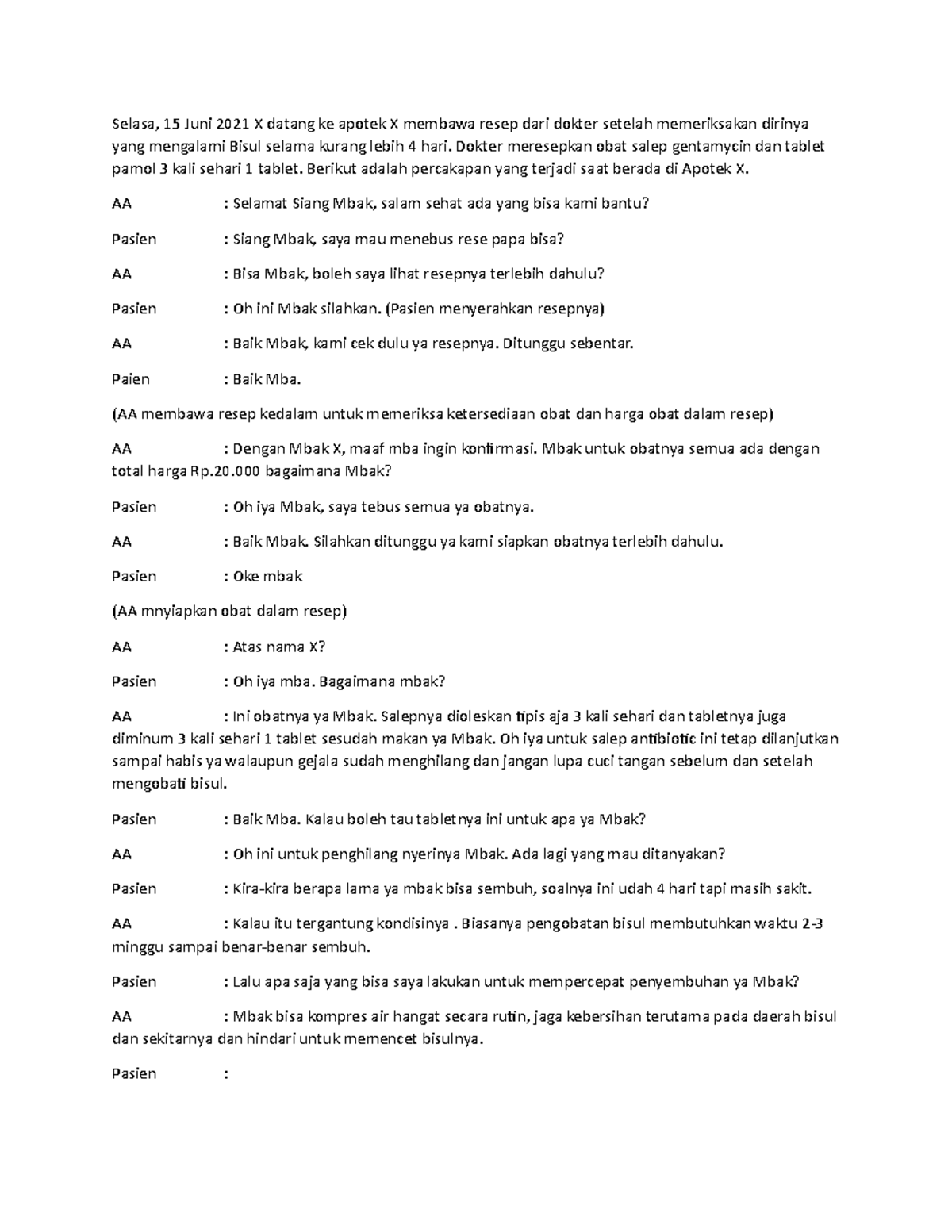 PIO - Panduan Pemberian Informasi Obat di Apotek untuk Pasien - Studocu