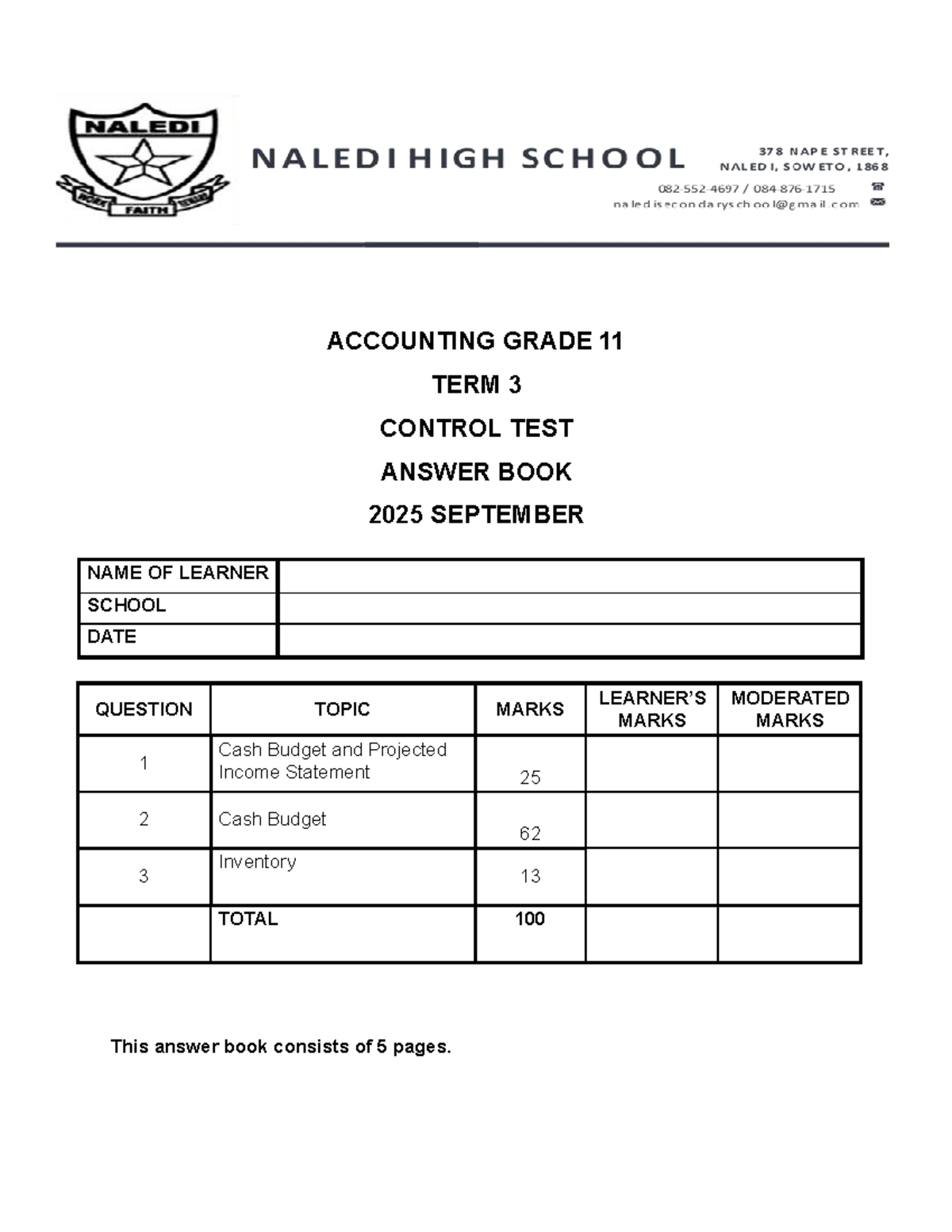 Accounting Grade 11 Answer BOOK - ACCOUNTING GRADE 11 TERM 3 CONTROL ...