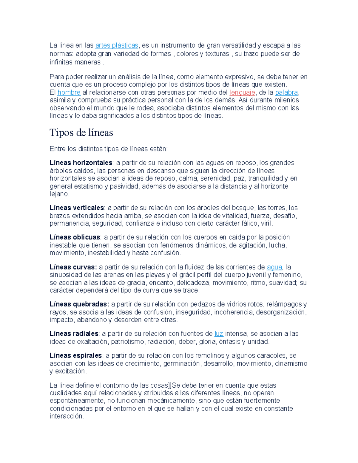 Las lineas y el puntillismo - La línea en las artes plásticas, es un ...