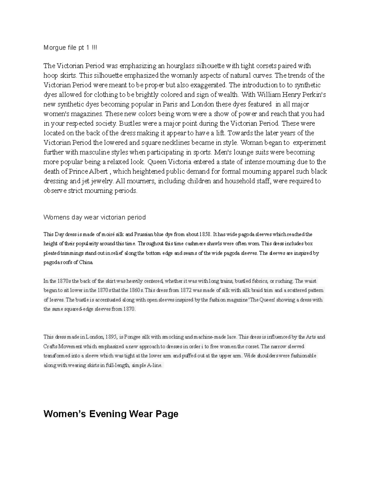 Morgue file pt 1 Victorian Period-1920s - Morgue file pt 1 !!! The Victorian Period was ...