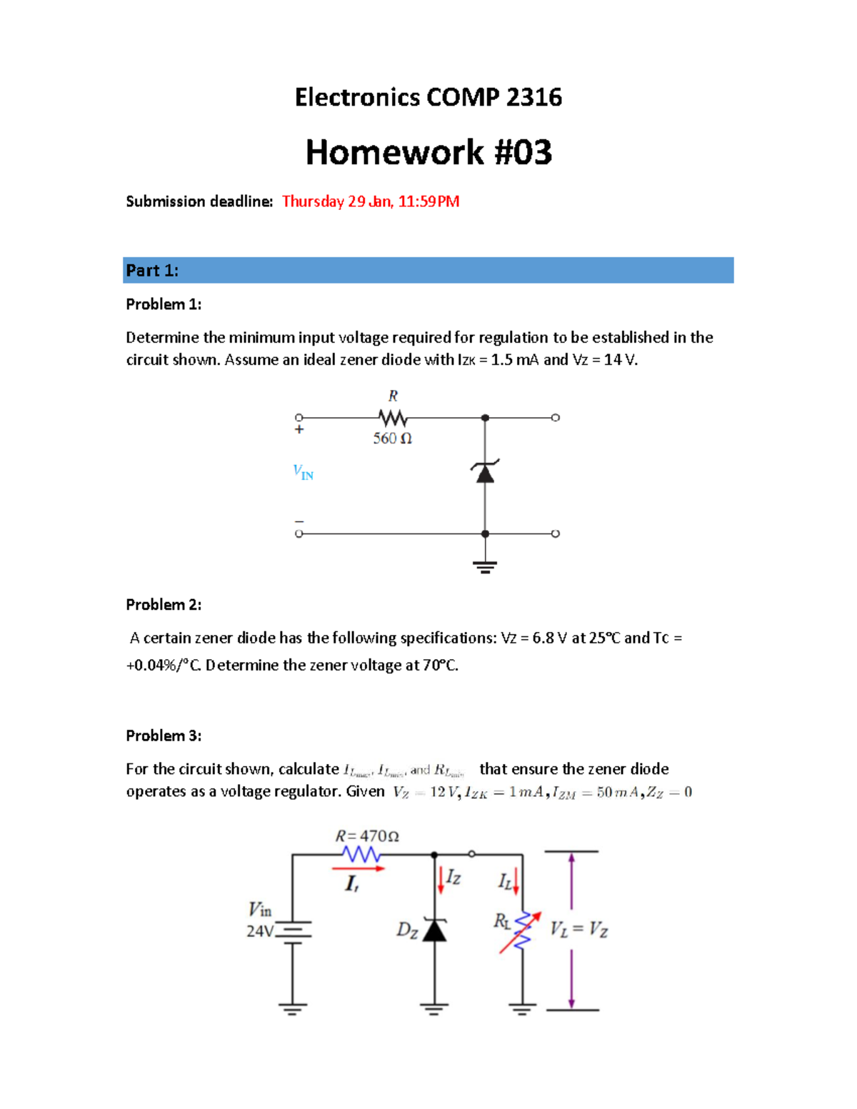 Electronics COMP 2316 Assignment 3: Special Purpose Diodes - Studocu