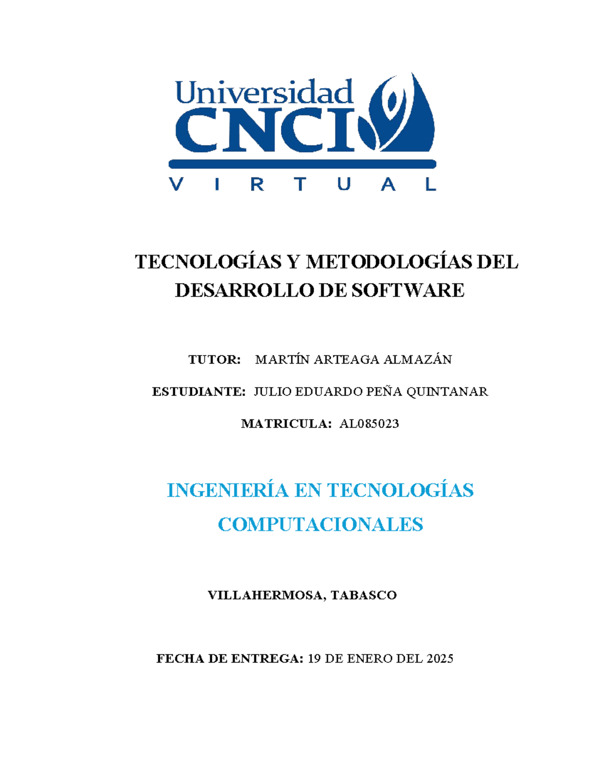 TEC 101: Tecnologías y Metodologías del Desarrollo de Software - Studocu
