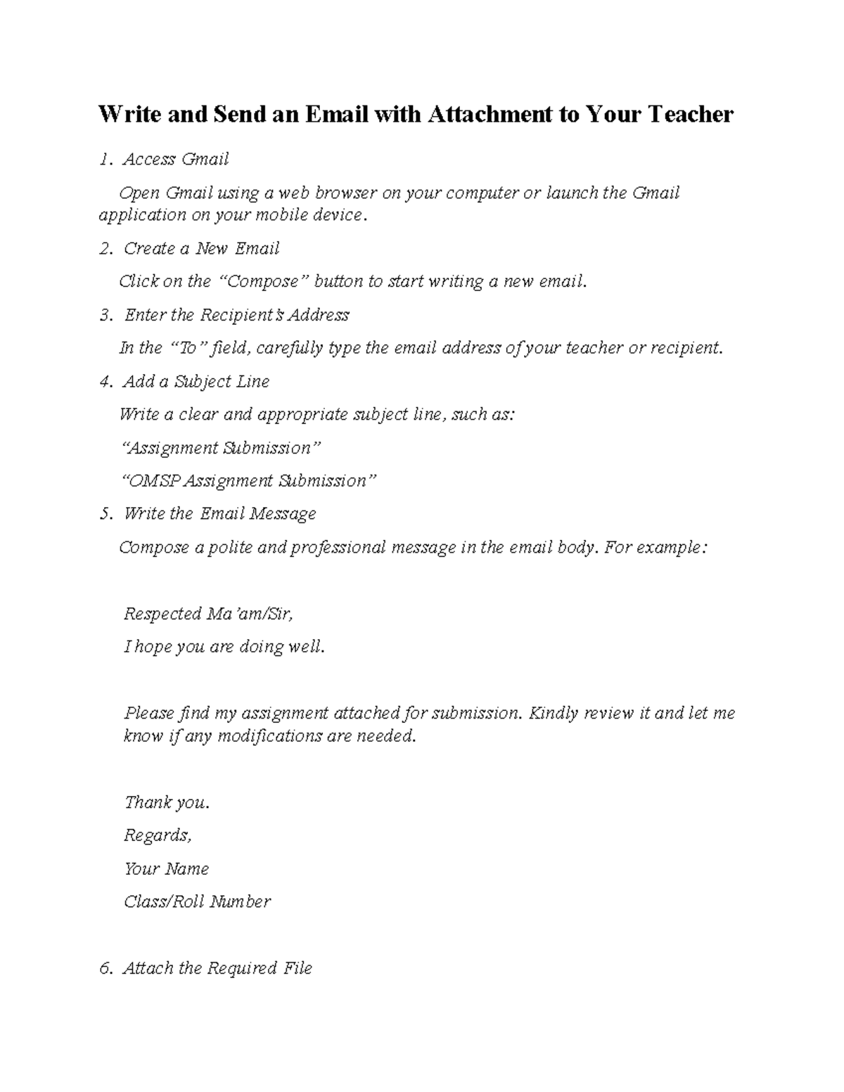 Office Automation 6-1: Sending Emails with Attachments Guide - Studocu