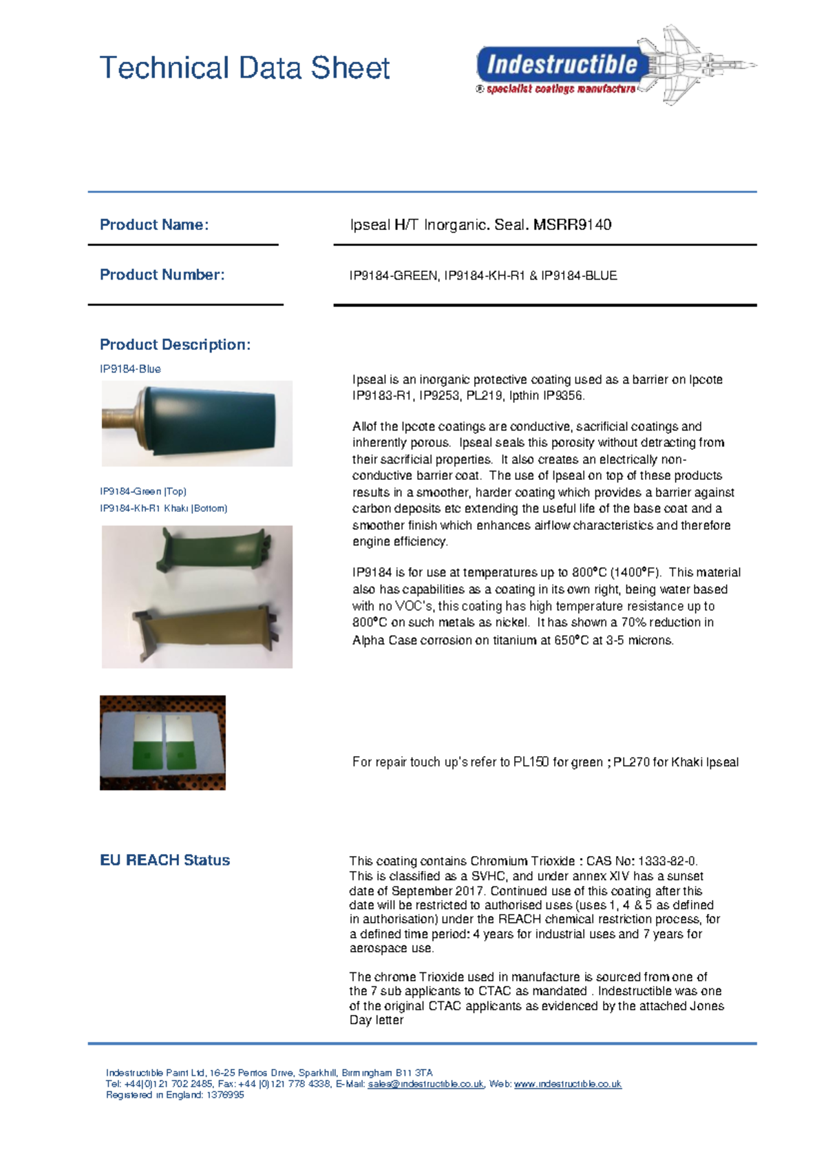 IP9184 Technical Data Sheet: Ipseal Inorganic Coating Overview - Studocu
