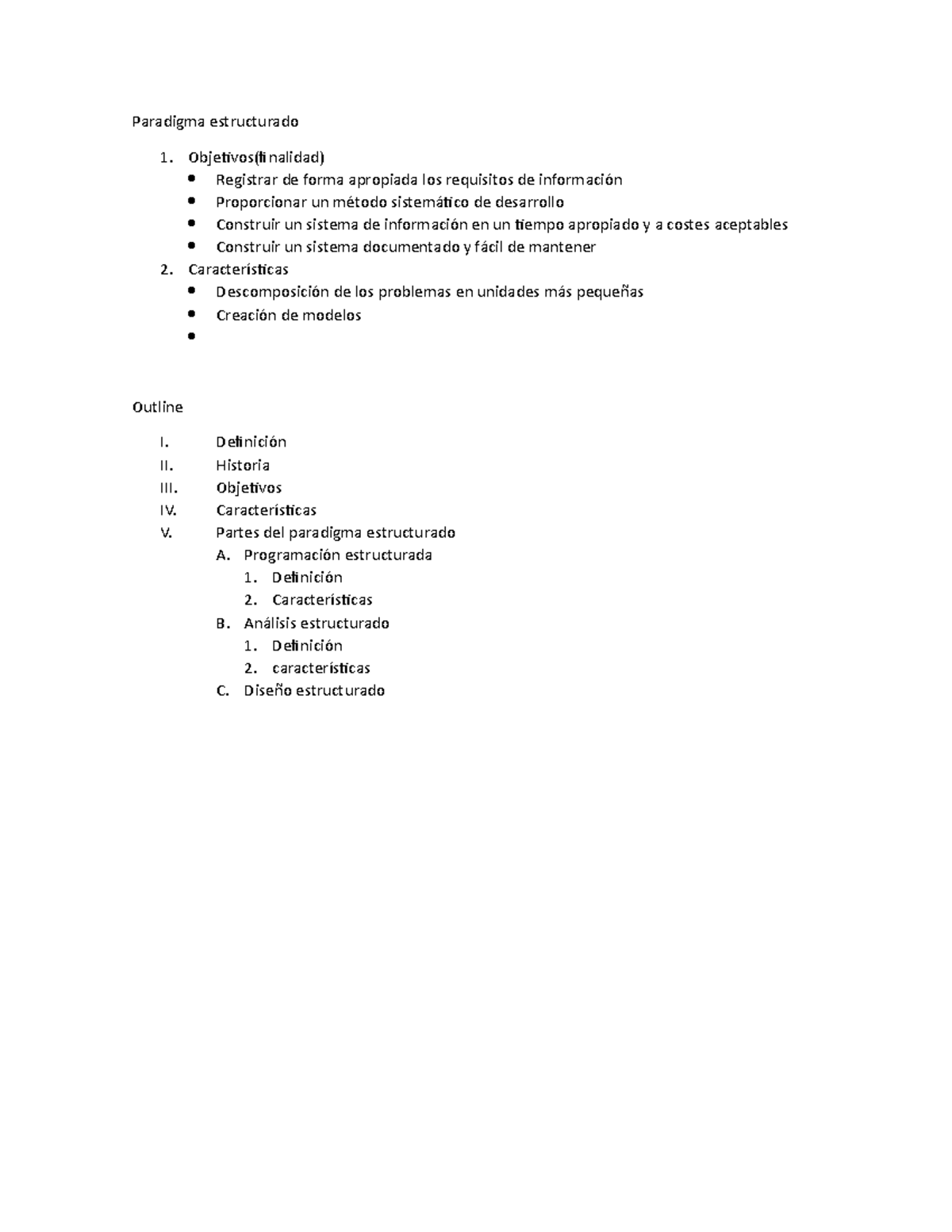 Paradigma Estructurado - Paradigma estructurado Objetivos(finalidad ...