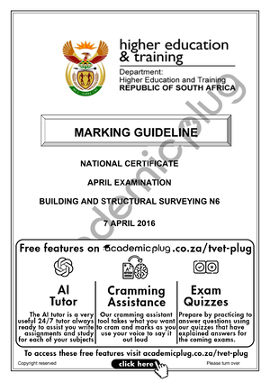 T150 Building AND Structural Construction N6 MEMO April 2017 - higher ...