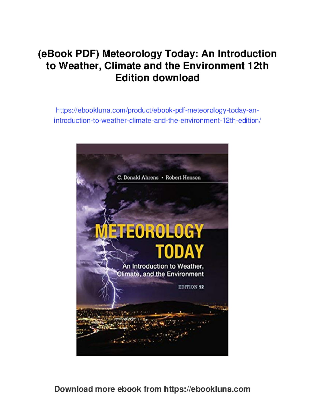 Meteorology today: An introduction to weather, climate, and the ...