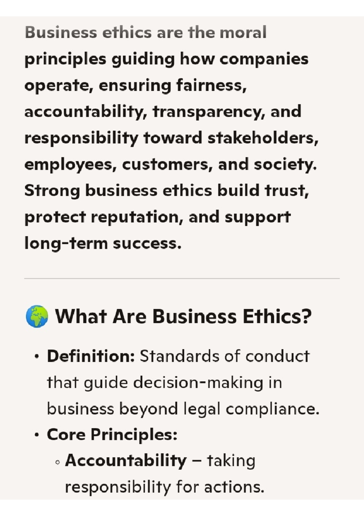 BUS 202: Understanding Business Ethics and Their Importance - Studocu