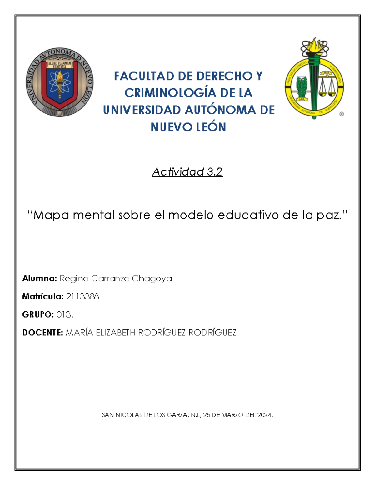 Mapa Mental: Modelo Educativo de la Paz - Facultad de Derecho y Crim ...