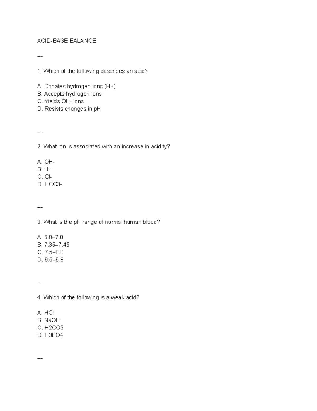 ACID-BASE Balance Study Guide (CC2) - Studocu