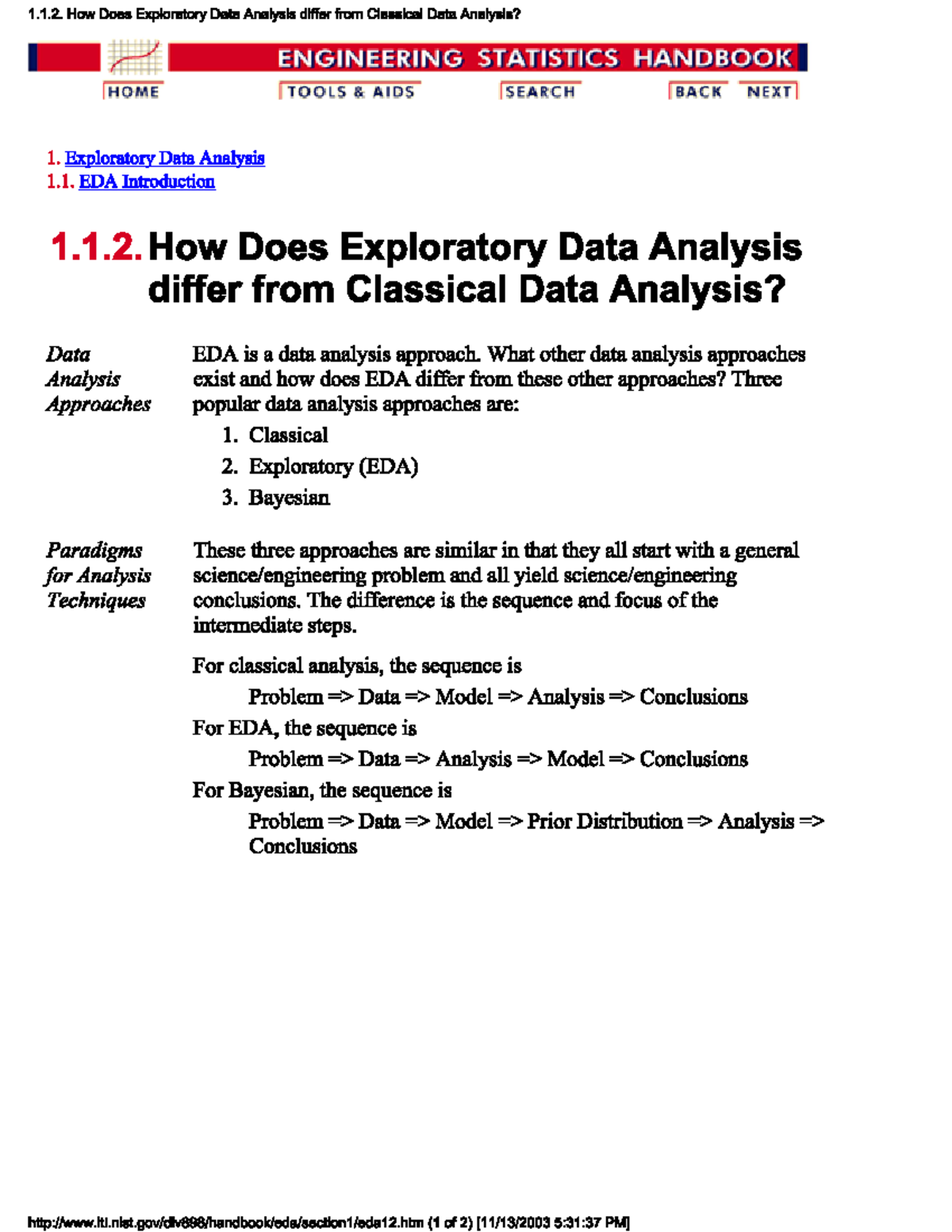 Comparing EDA, Classical & Bayesian Analysis Techniques - ENG STAT 6 - Studocu